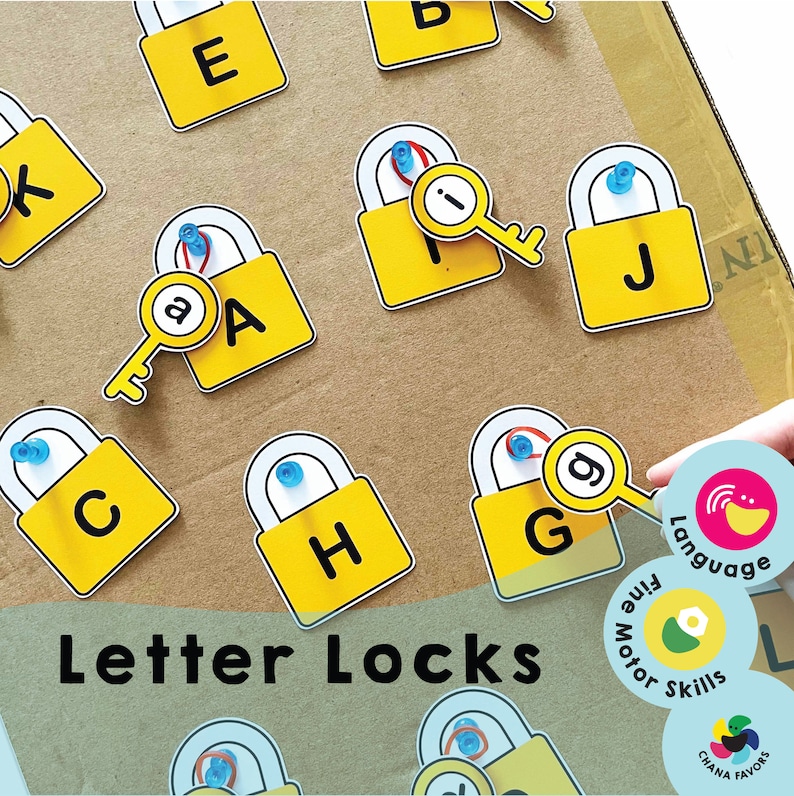 Letter Matching Game: English Alphabet Locks (printable PDF) - Etsy