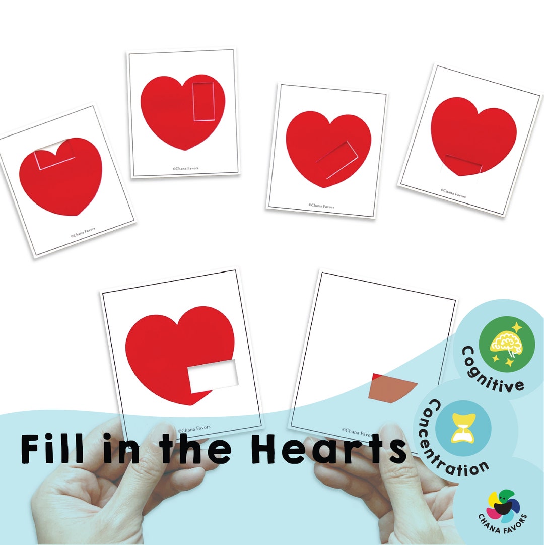 Fill in the Hearts -printable PDF - Download Only - Brain Teasers That ...