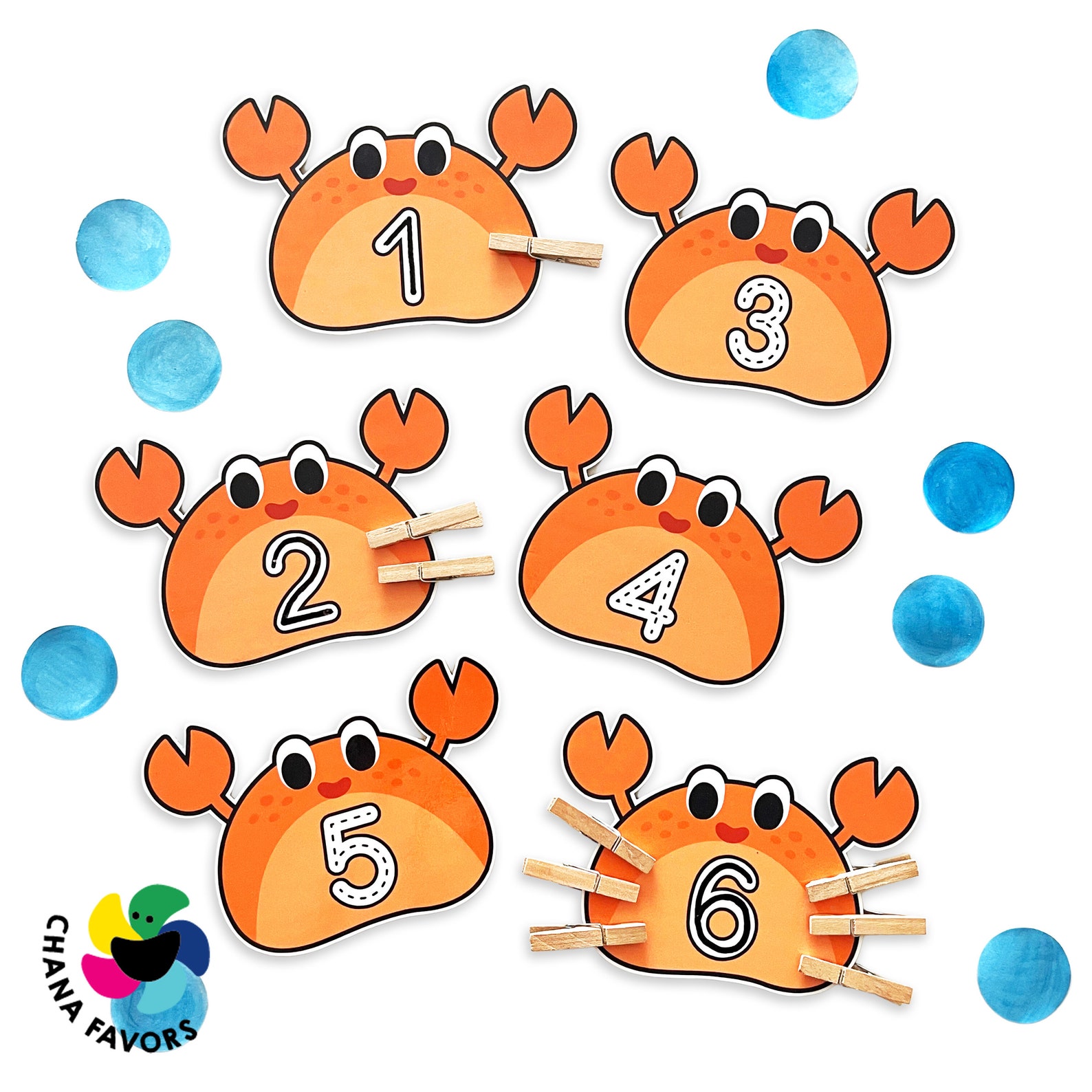 Crab Number Counting Activity: Printable Math Game (PDF Download) - Etsy