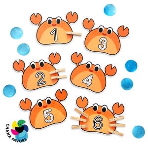 Crab Number Counting Activity: Printable Math Game (PDF Download) - Etsy