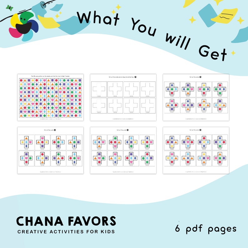 Shape Matching Game: Cross Pattern Cards (printable PDF) - Etsy