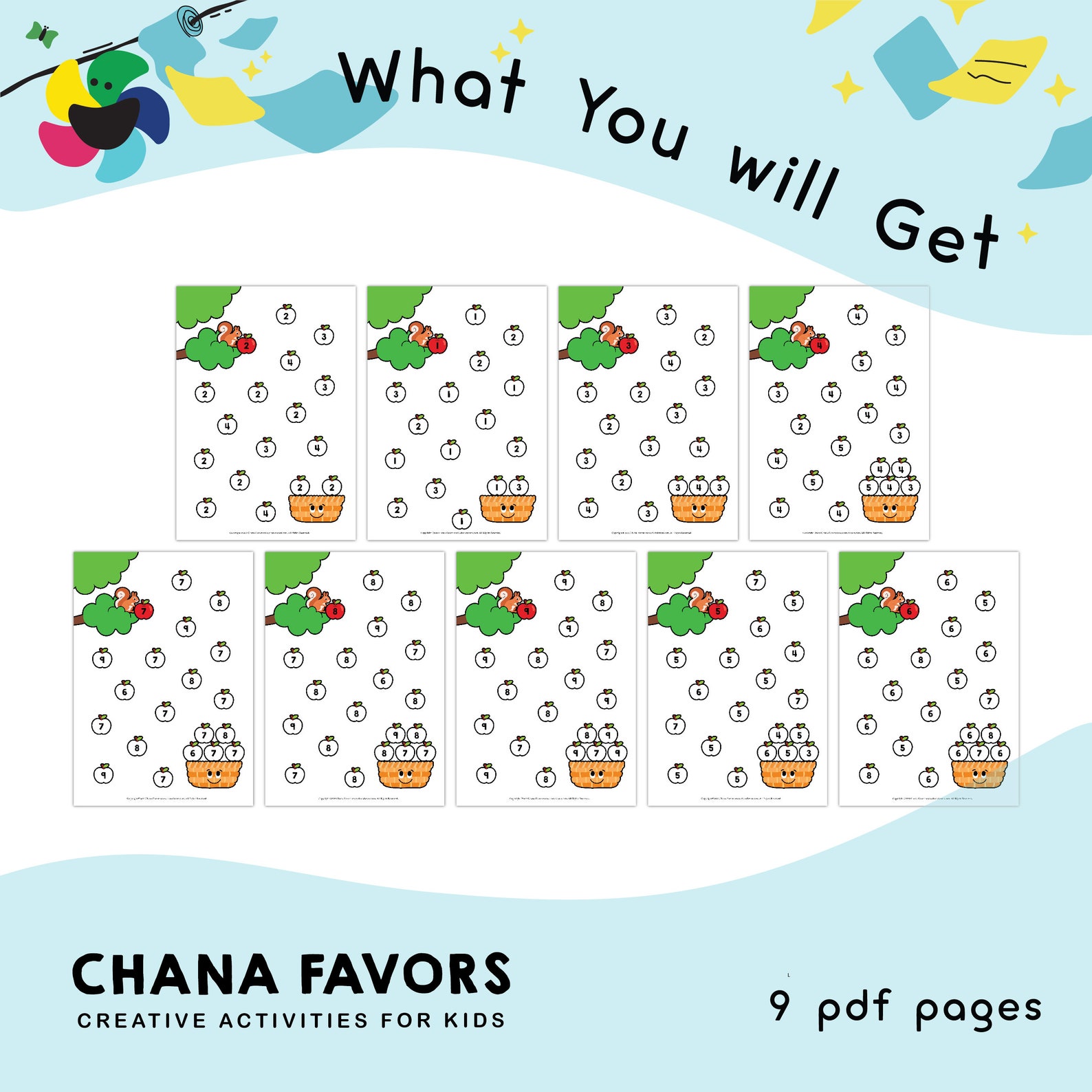 Apple Number Identification Printable Preschool Homeschool Worksheets ...