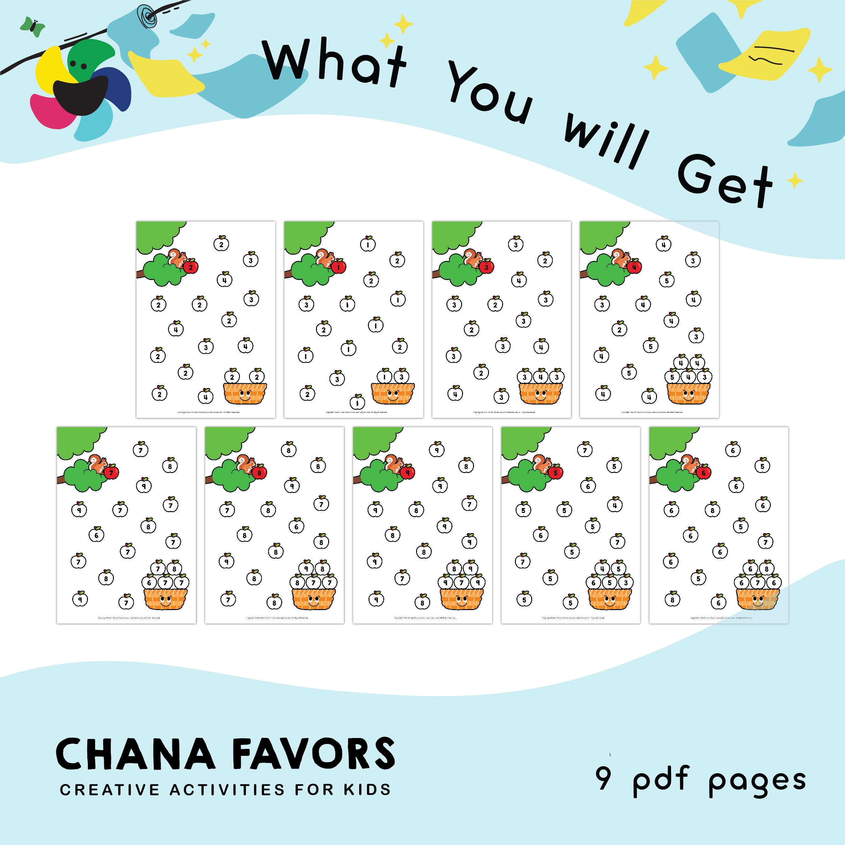 Apple Number Identification Printable Preschool Homeschool Worksheets ...