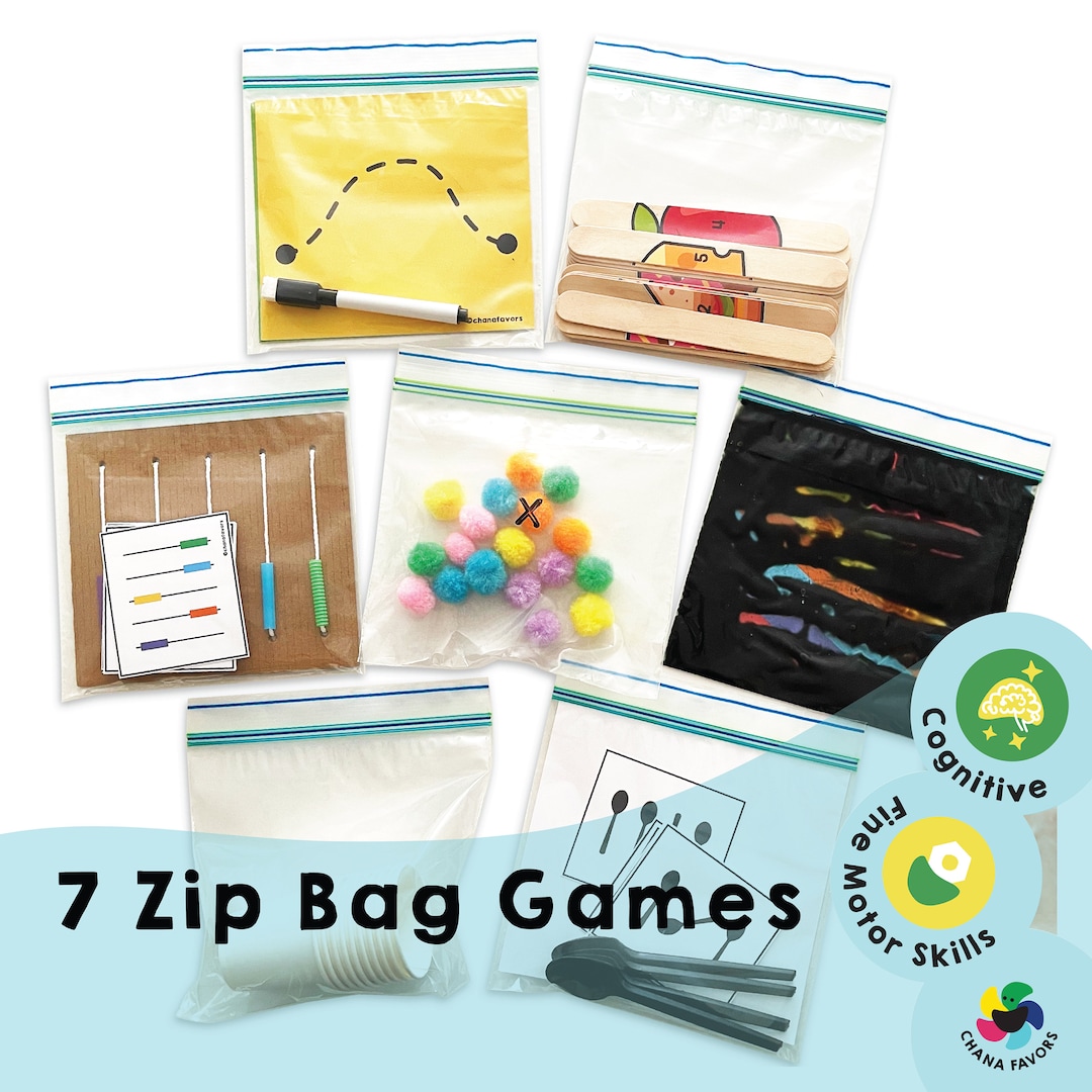 7 Zip Bag Games: Fine Motor Skills Learning Kit (printable PDF) - Etsy