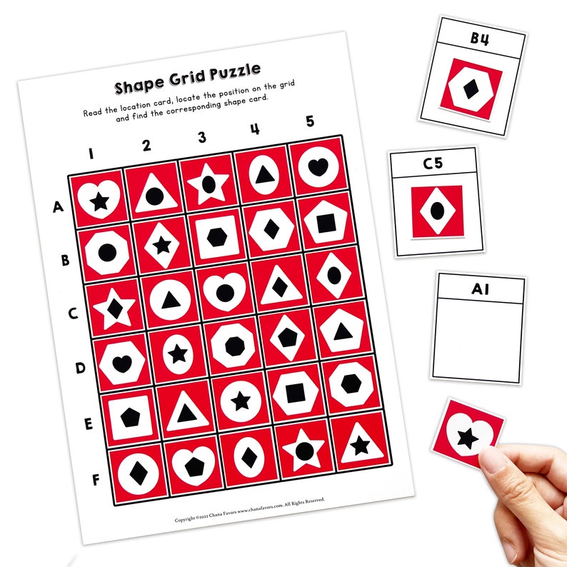 Shape Grid Puzzle Printable Brain Teaser to Help Players of - Etsy