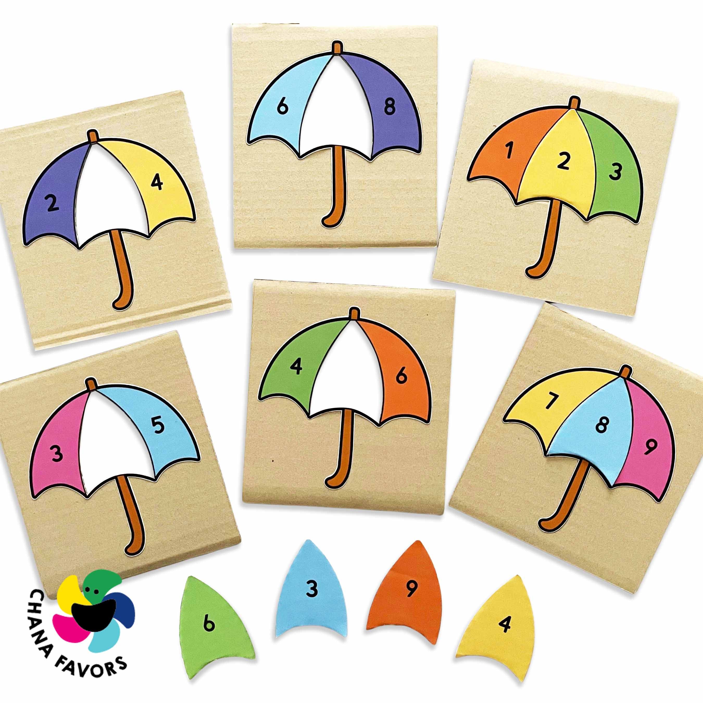 Umbrella Number Match Printable Learn Numbers 1-10 and Strengthen ...