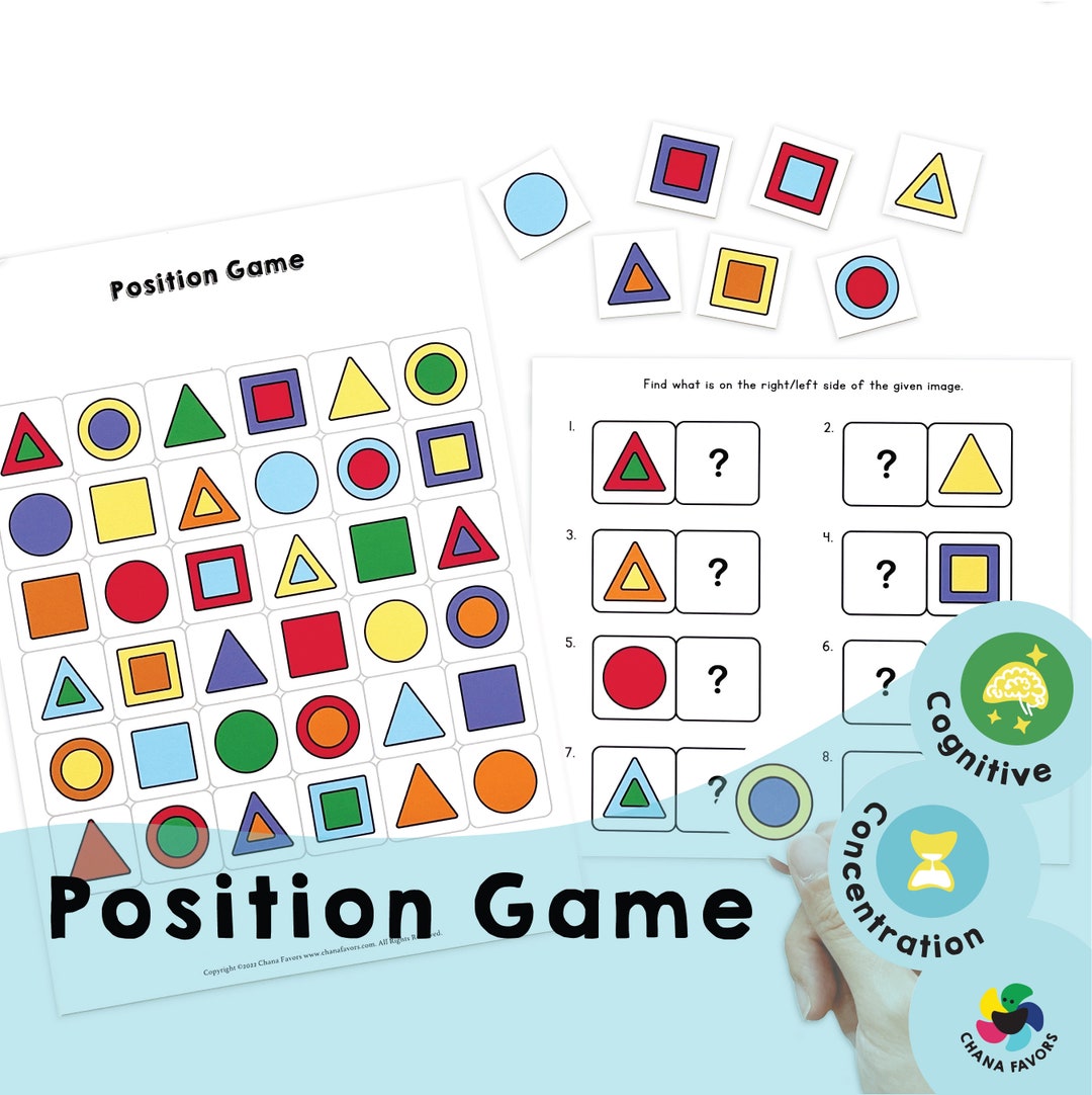 Position Game - Printable PDF - Download Only - Brain Teaser for All ...