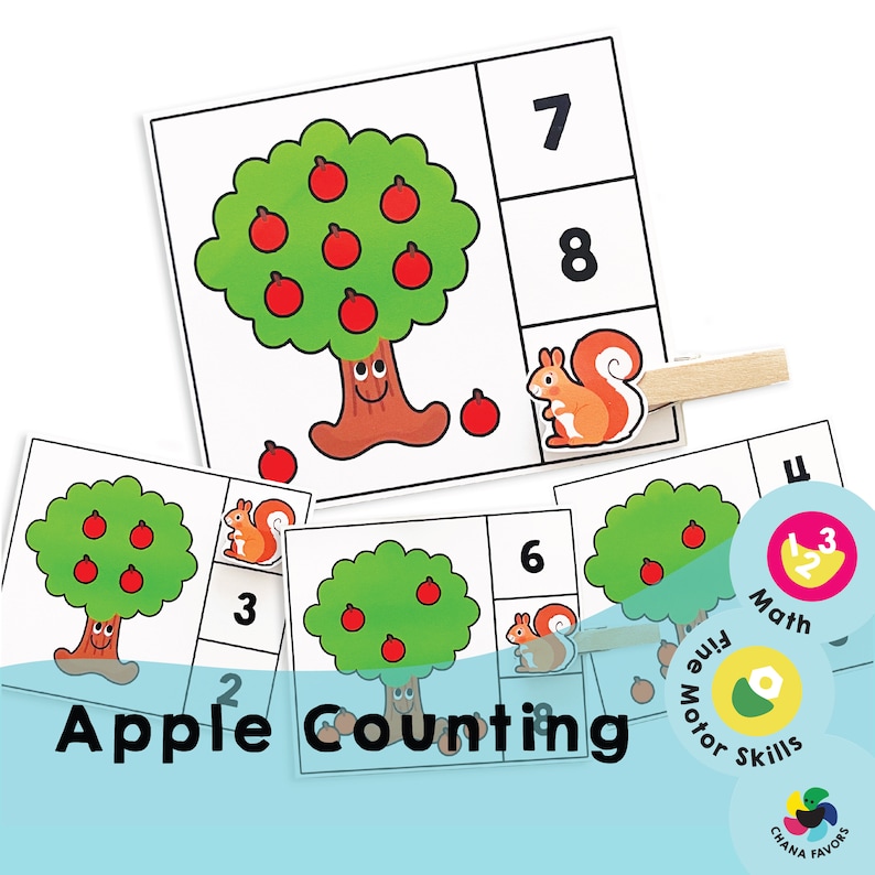 Apple Counting Printable: Preschool Number Recognition Activity (PDF ...