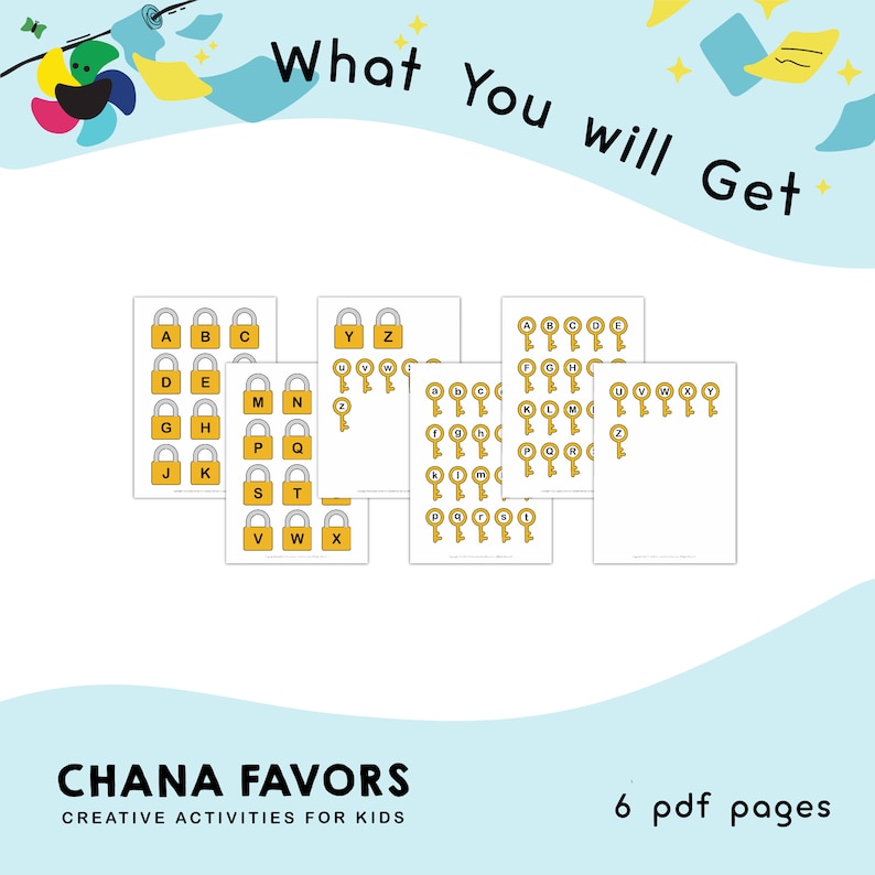Letter Matching Game: English Alphabet Locks (printable PDF) - Etsy