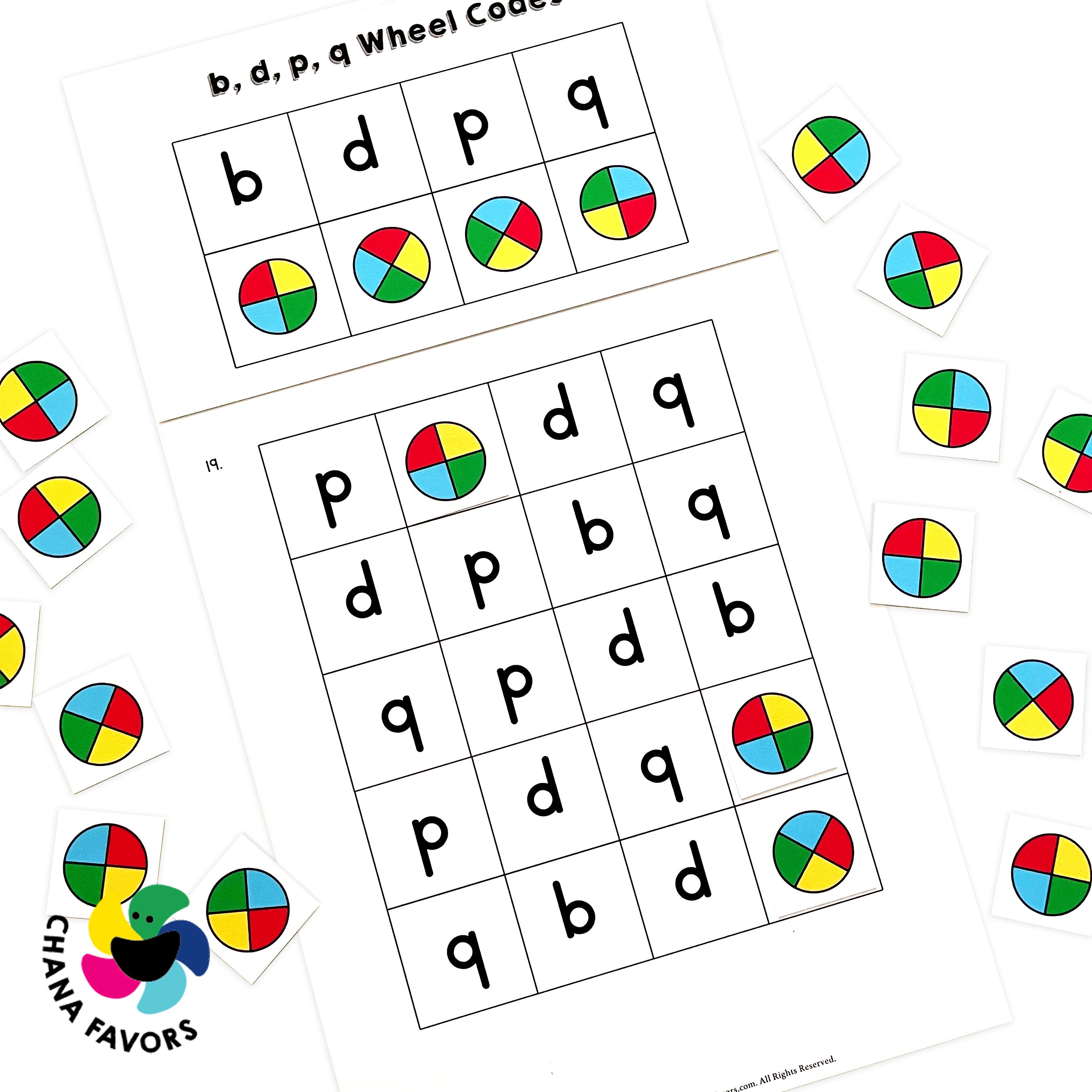 B D P and Q Wheel Codes Printable Brain Games to Help - Etsy
