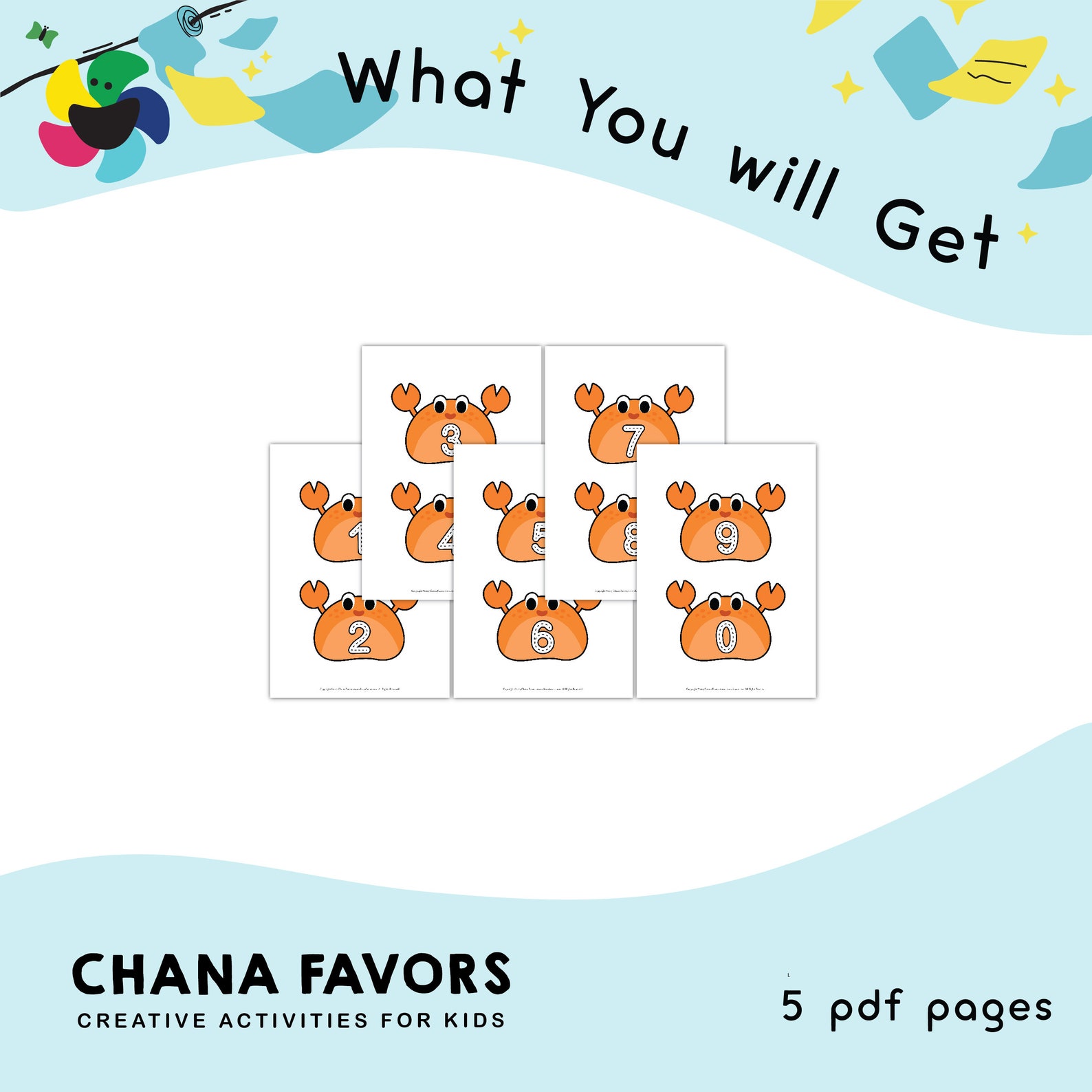 Crab Number Counting Activity: Printable Math Game (PDF Download) - Etsy