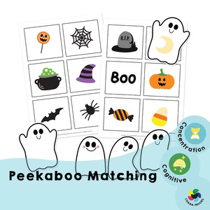 Peekaboo Matching Printable PDF Halloween Party Game for Homeschooling ...