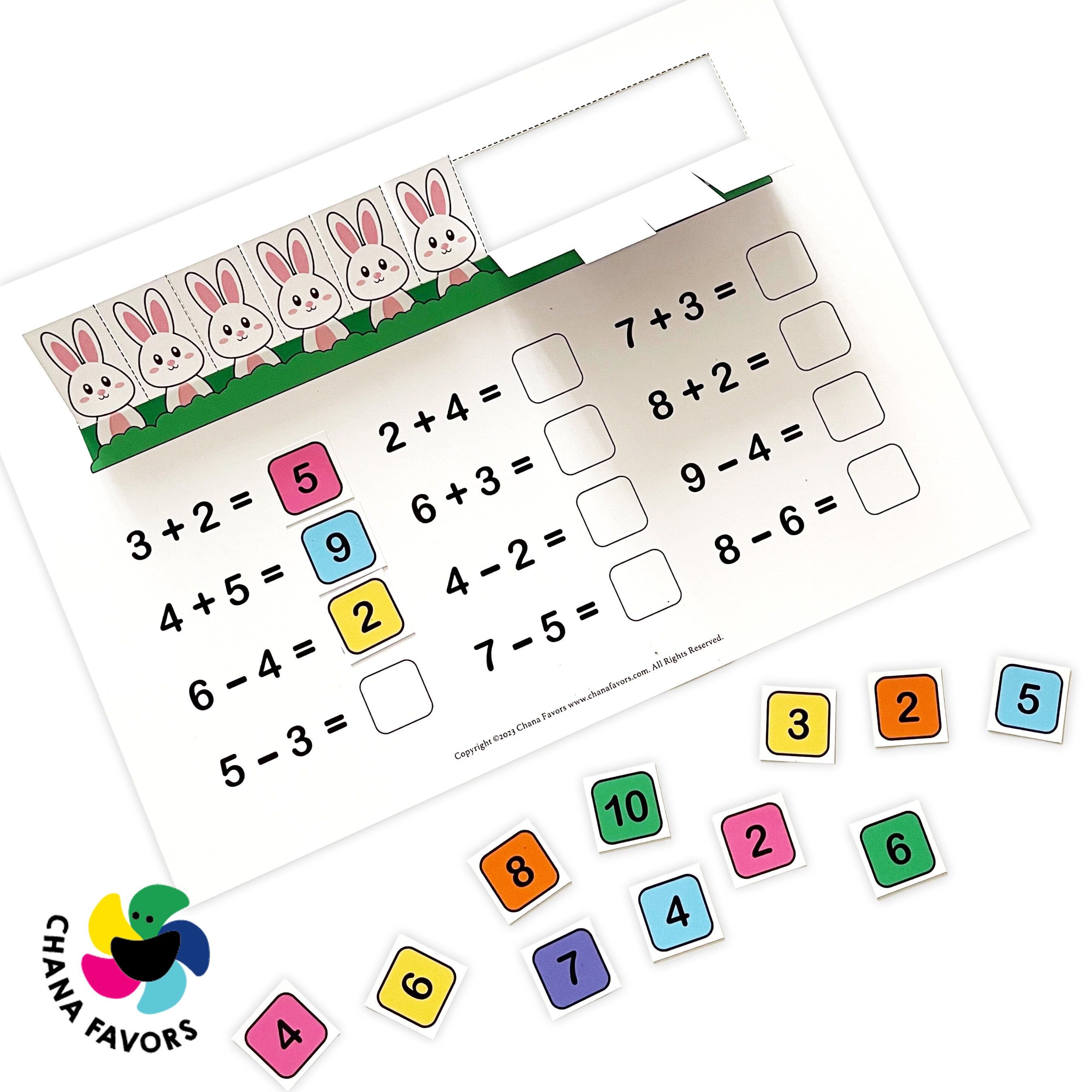 Rabbit Addition & Subtraction Printable Preschool Homeschool Activity ...