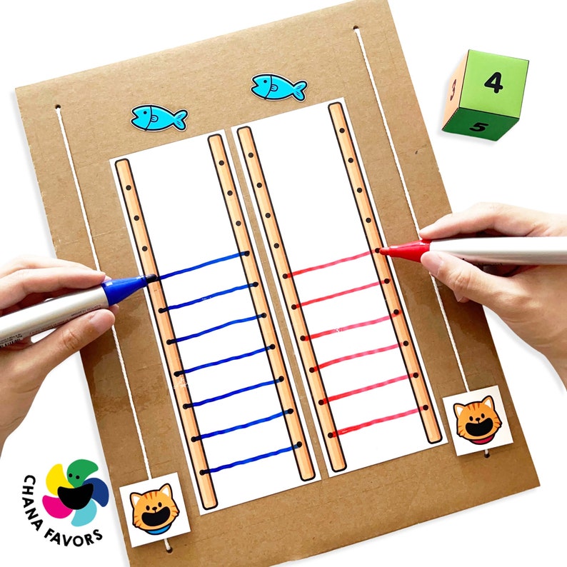Animal Ladders Printable: Homeschool Pre-writing & Math Game (PDF ...