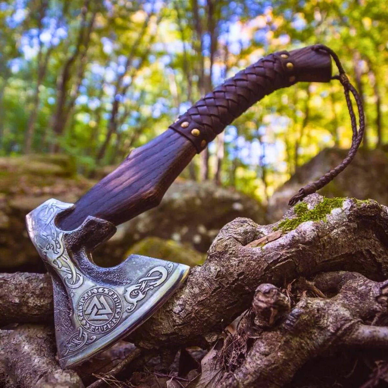 Custom Handmade Viking Axe Carbon Steel Medieval Warrior Axe With Ash Wood Handle, Engraving ...