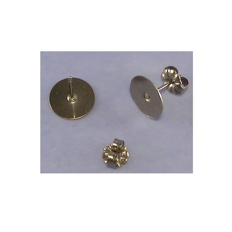 Titanium 10 mm Flat Pad Ear Posts / Earring Findings 5 Pairs | Etsy