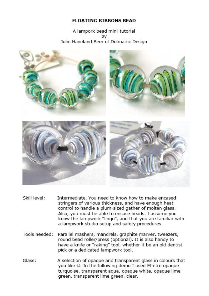 Floating Ribbons Bead Lampwork Tutorial - Etsy