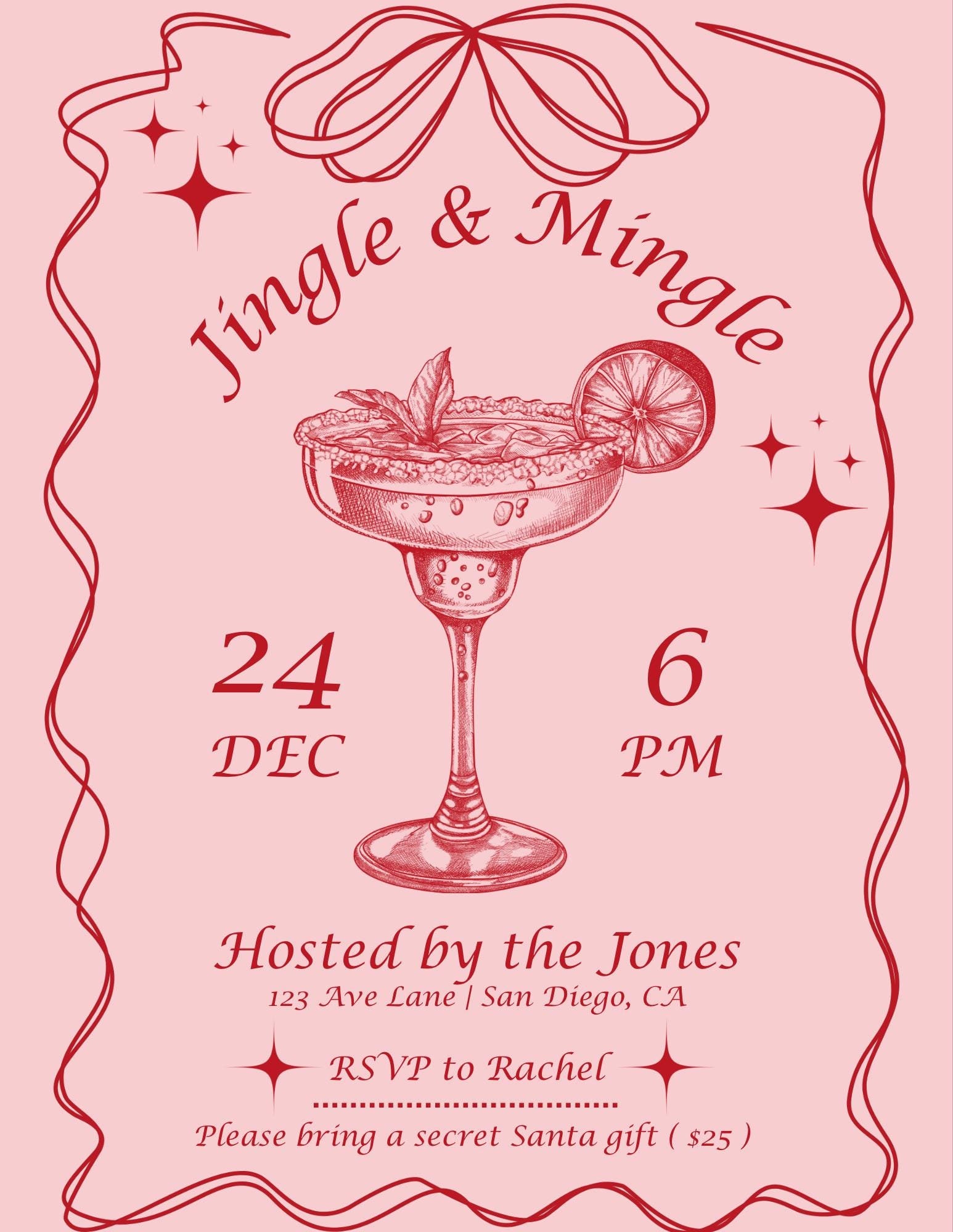 Editable Christmas Jingle & Mingle Template, Christmas, Friends and ...