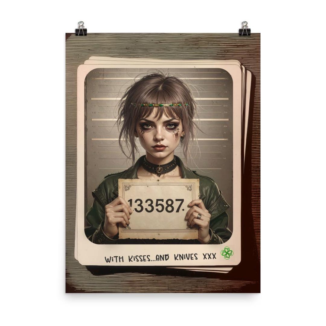 Fantasy Mugshot Art Print – Dark Wonderland Queen of Clubs – Cyberpunk ...