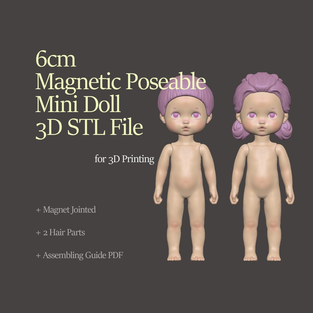6cm Magnetic Posable Mini Art DOLL/ 3d STL File/ Doll DIY Kit - Etsy