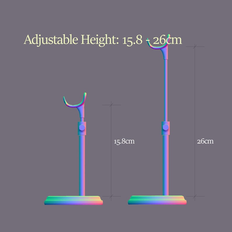 3D Printable Modular Doll Stand STL | Adjustable Height + 3 Saddle ...