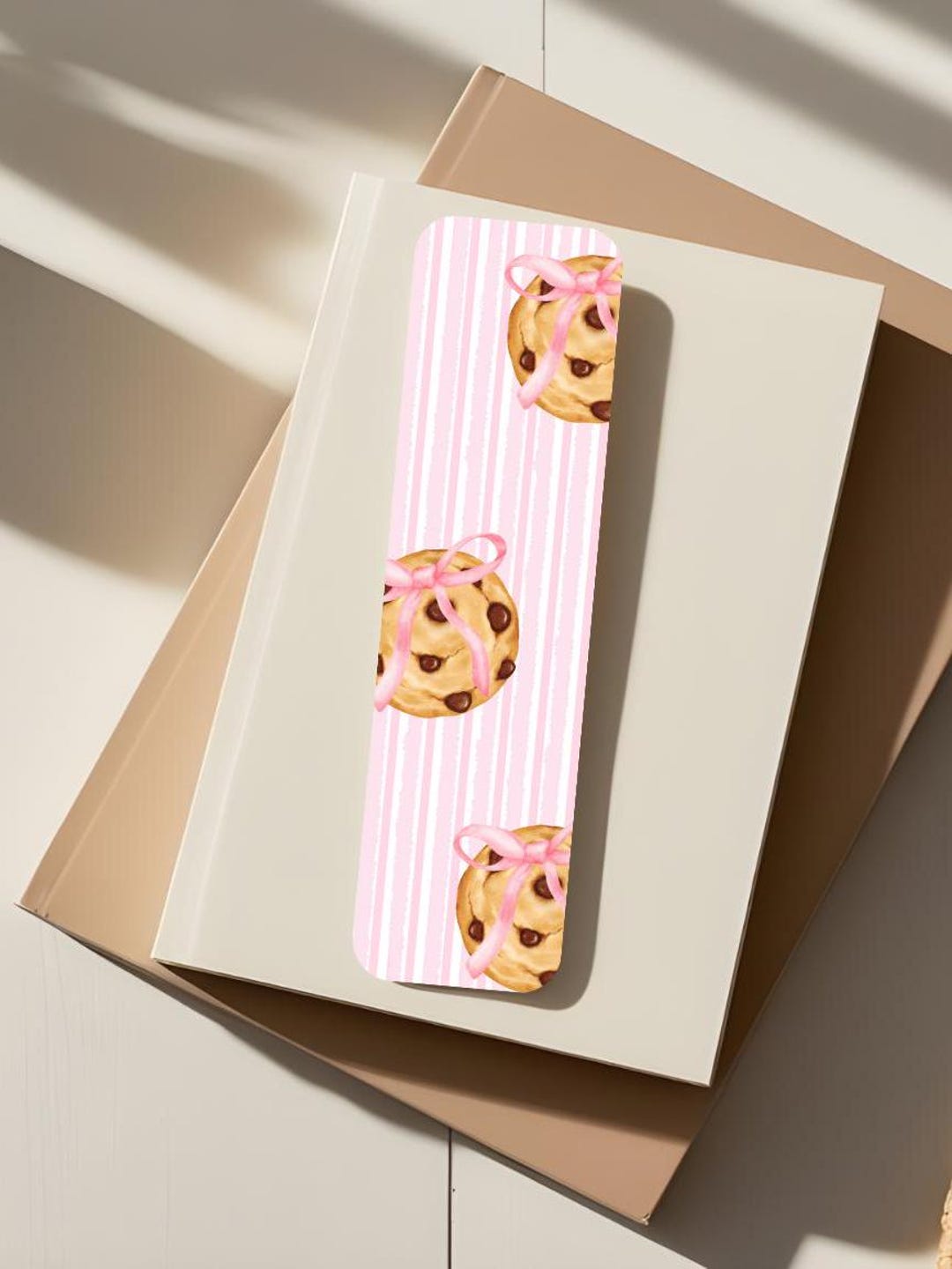 Pink Cute Cookies Bookmark | Double Sided Metal Bookmark| Gifts for Her ...