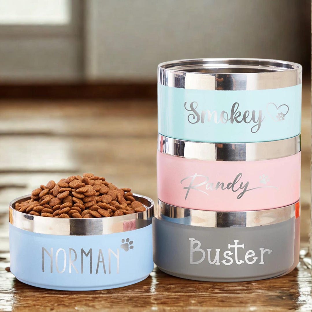 Custom Dog Bowl, Pet Bowls With Name, Cat Bowl, Dog Bowl, Personalized ...