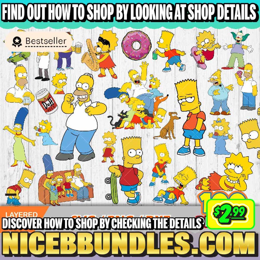 The Simpsons Clip Art Bundle,the Simpsons Svg Cut Files for Cricut ...