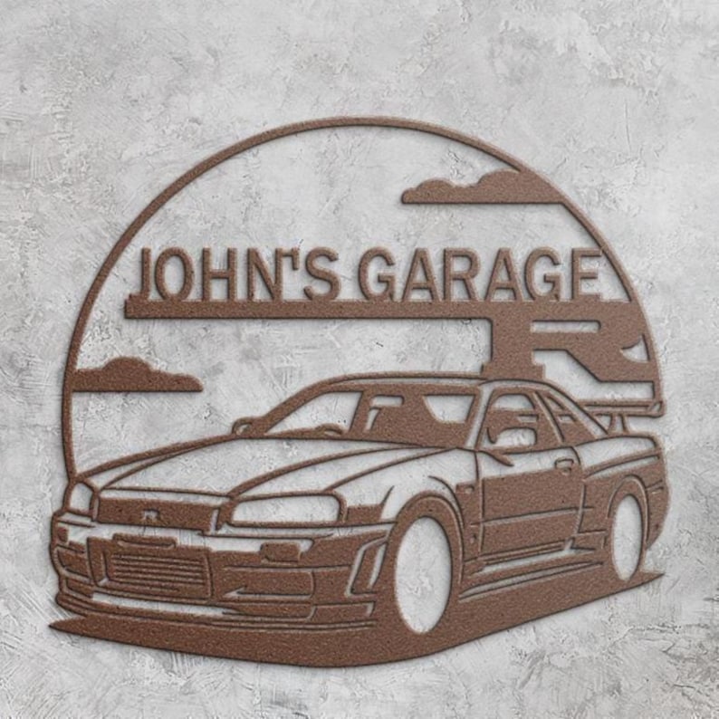 JDM Nissan Skyline Metal Sign, Personalized Garage Art (custom Sizes ...