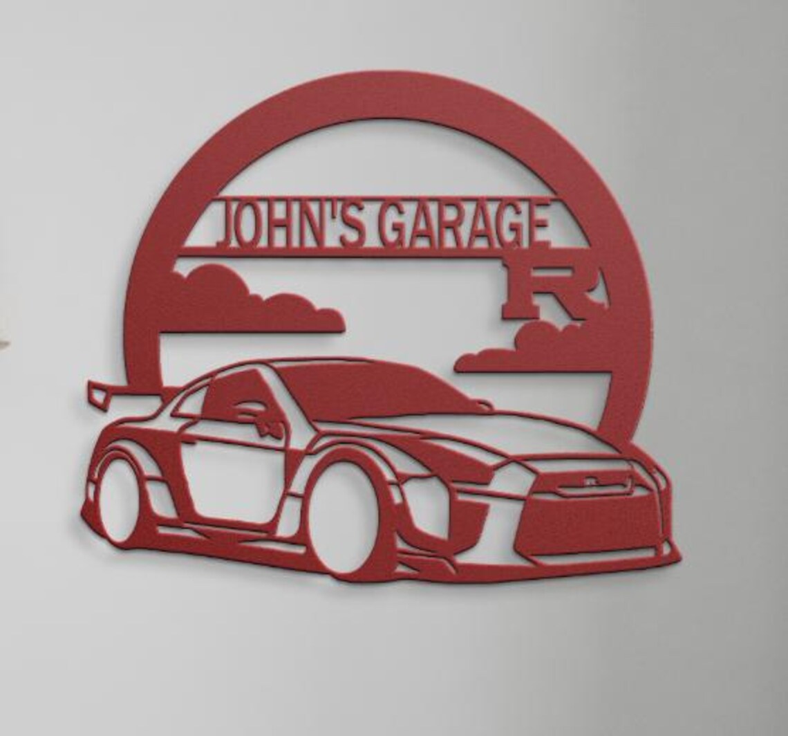 Nissan GTR Metal Garage Sign, Custom Metal Bedroom Sign, Gift for GTR ...