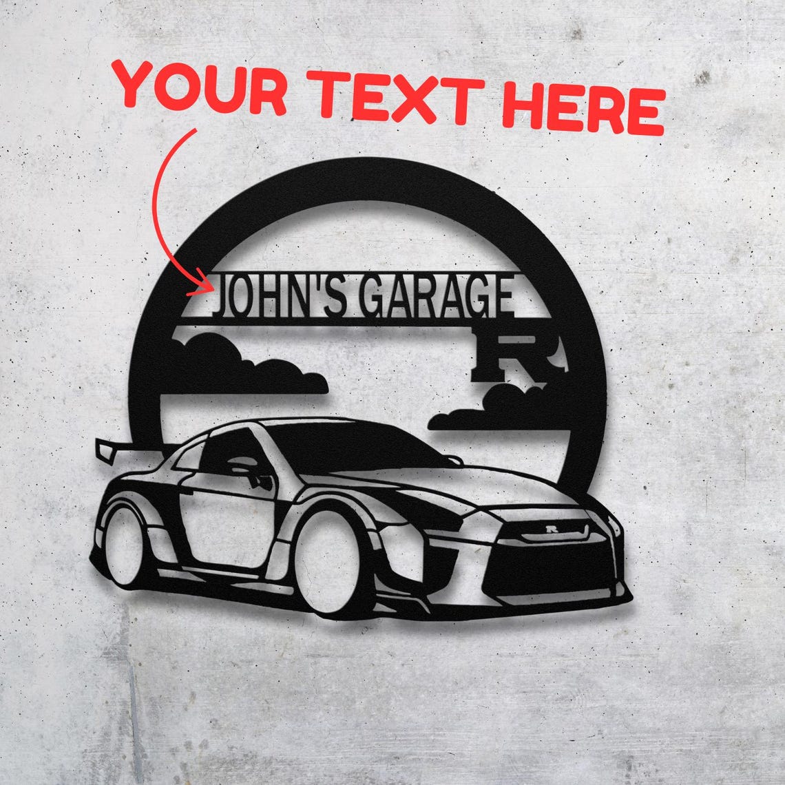 Nissan GTR Metal Garage Sign, Custom Metal Bedroom Sign, Gift for GTR ...
