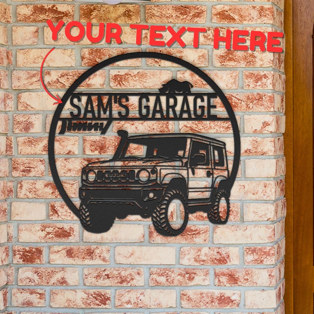 Custom Suzuki Jimny Metal Sign – Personalized 4x4 Garage Wall Art, Off ...