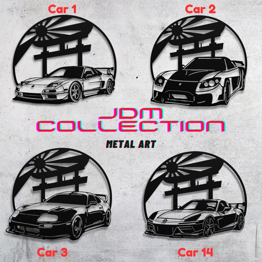 JDM Cars - Custom Metal Wall Art - Metal Wall Art for Automotive Lovers ...