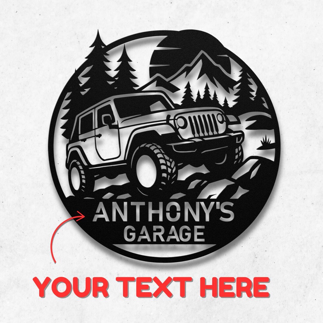 Custom Jeep Wrangler Metal Sign – Personalized 4x4 Off-road Wall Art ...