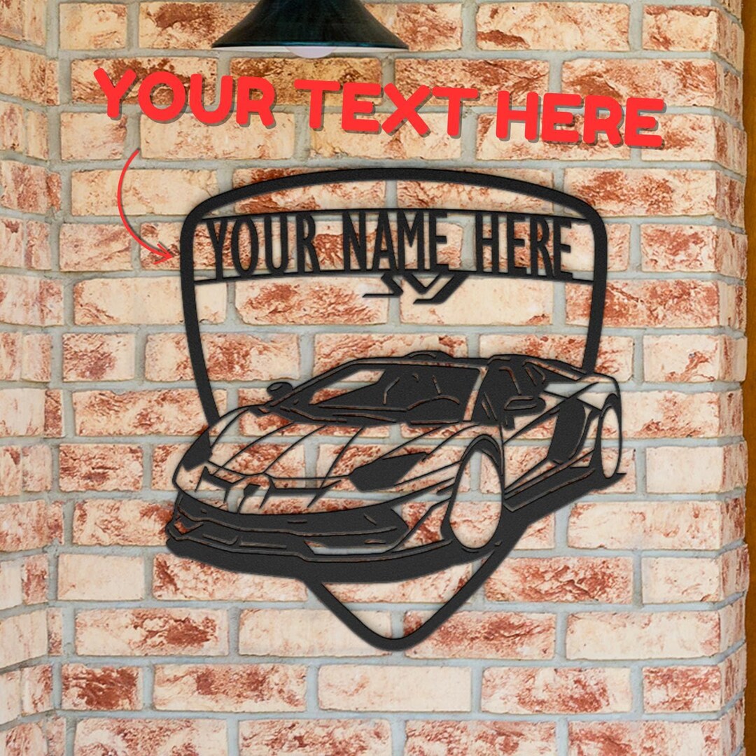 Custom Lamborghini Metal Sign – Personalized Supercar Wall Art, Garage ...