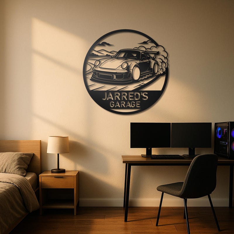 Porsche Sign Black - Etsy