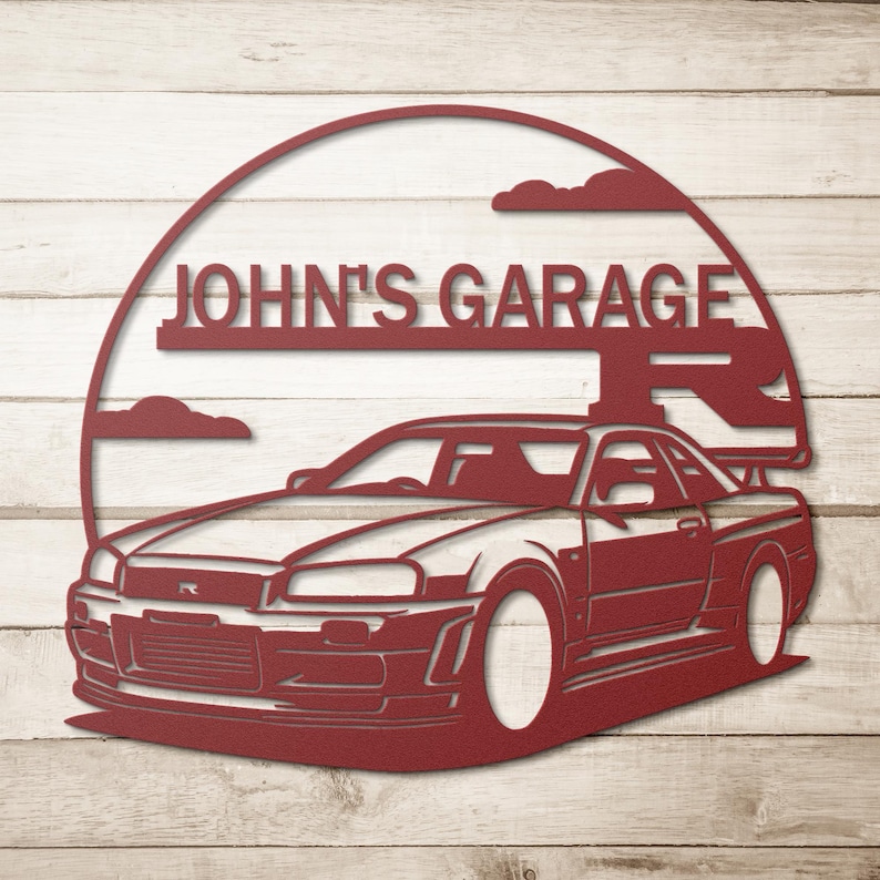 JDM Nissan Skyline Metal Sign, Personalized Garage Art (custom Sizes ...