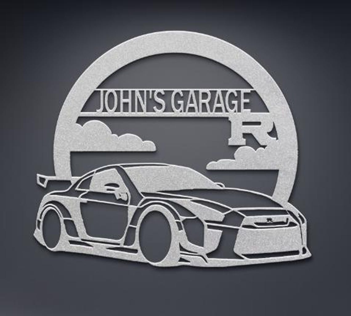Nissan GTR Metal Garage Sign, Custom Metal Bedroom Sign, Gift for GTR ...