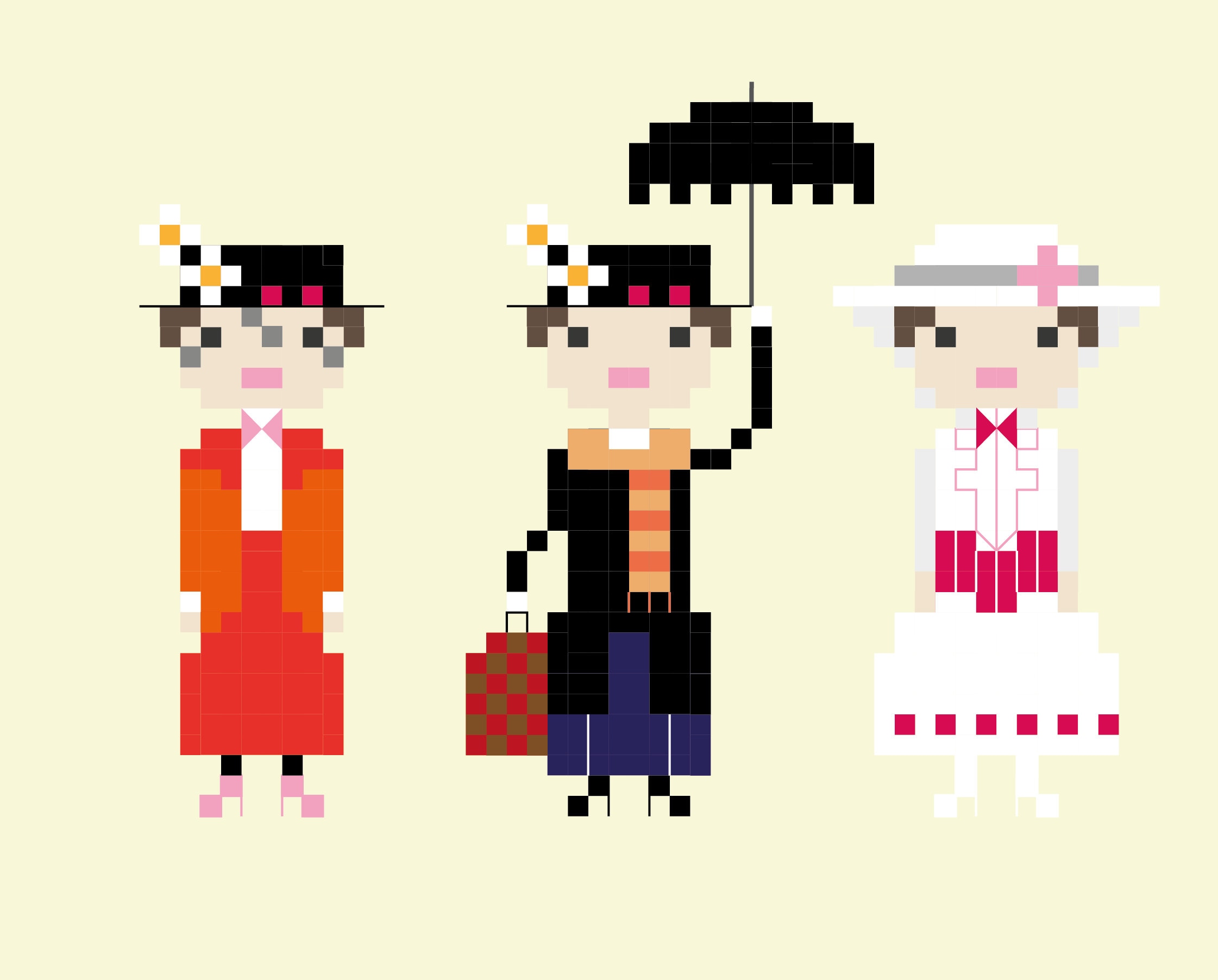 Mary Poppins Inspired Pixel Portrait Cross Stitch Pattern - Etsy Singapore