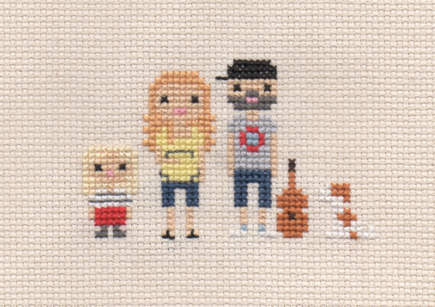 Maternity / Baby Shower Custom Cross Stitch Family Portrait in Pixel ...