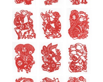 12 Pattern Set Chinese New Year Zodiac Cross Stitch Charts - Etsy