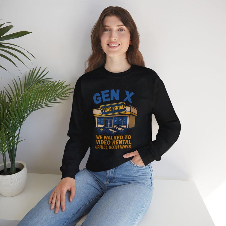 Gen X Sweatshirt | Video Rental | Funny Gen X Crewneck | 80s 90s ...