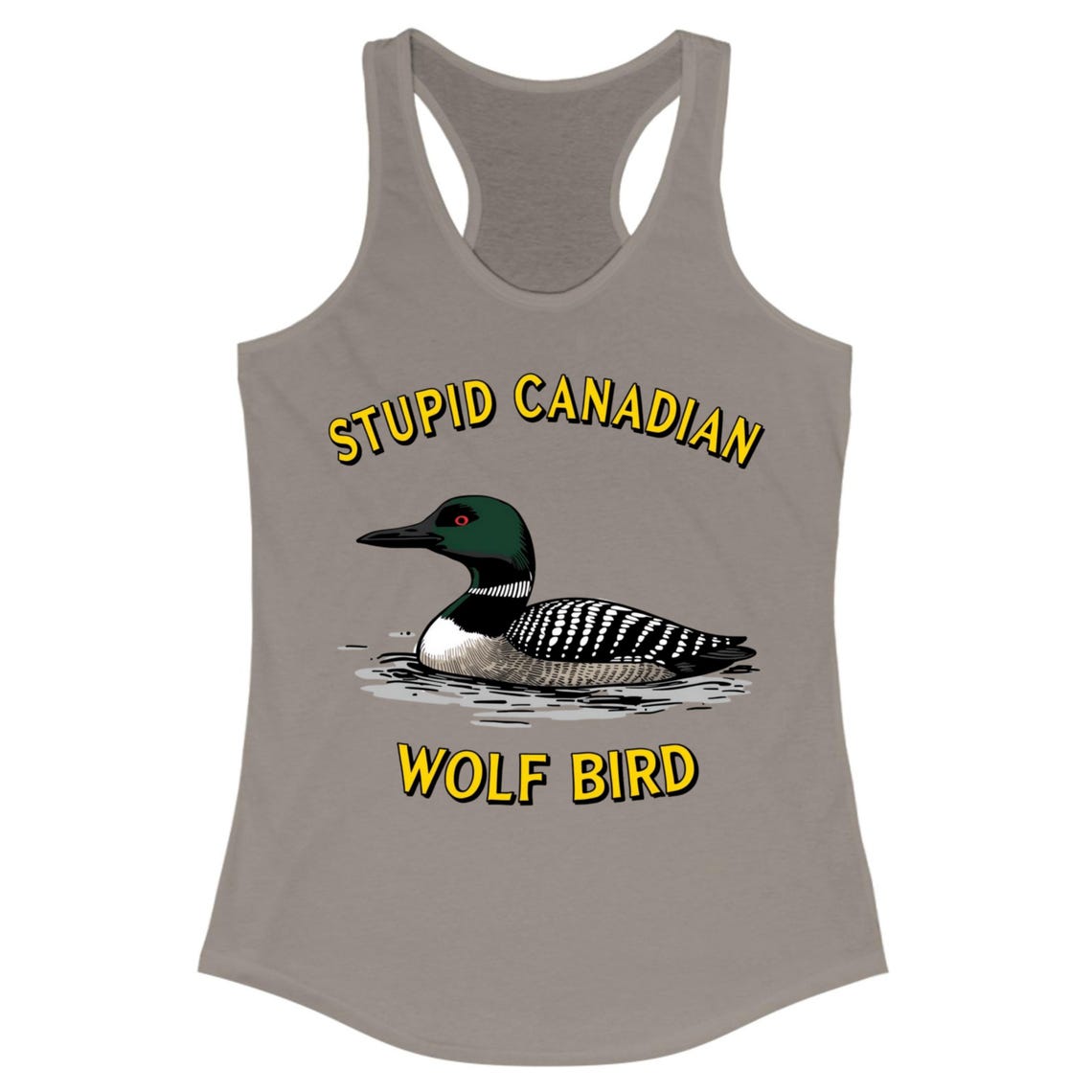 Stupid Canadian Wolf Bird Tank | Hockey Romance Booktok Racerback ...