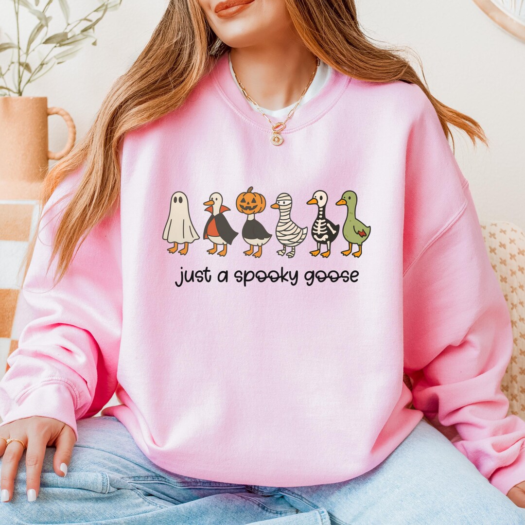 Spooky Goose Sweatshirt | Funny Halloween Goose Pullover | Unhinged ...