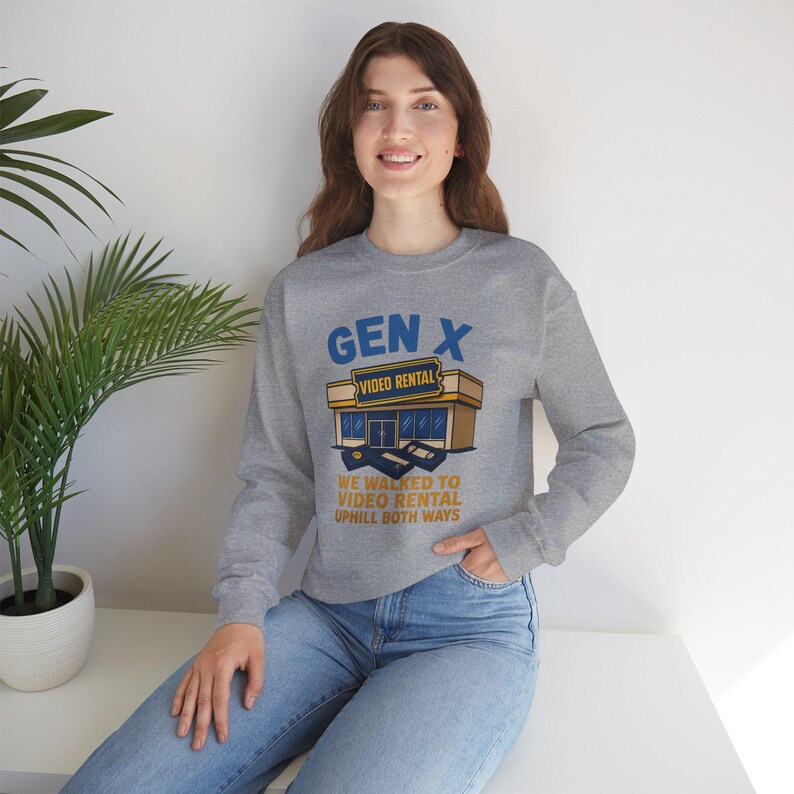Gen X Sweatshirt | Video Rental | Funny Gen X Crewneck | 80s 90s ...