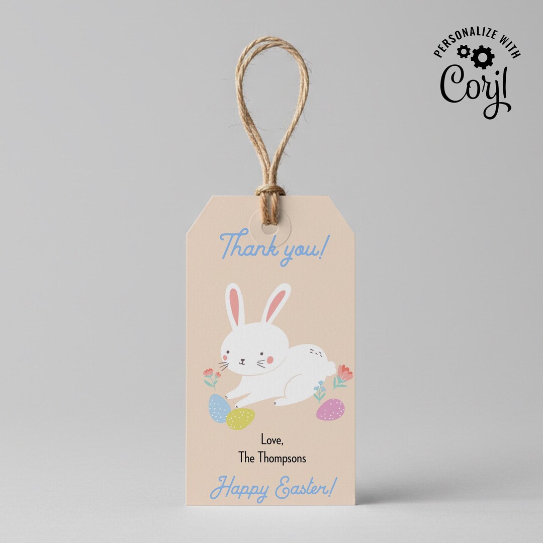 Easter Gift Tag Template, Editable Spring Favor Tags, Personalized ...