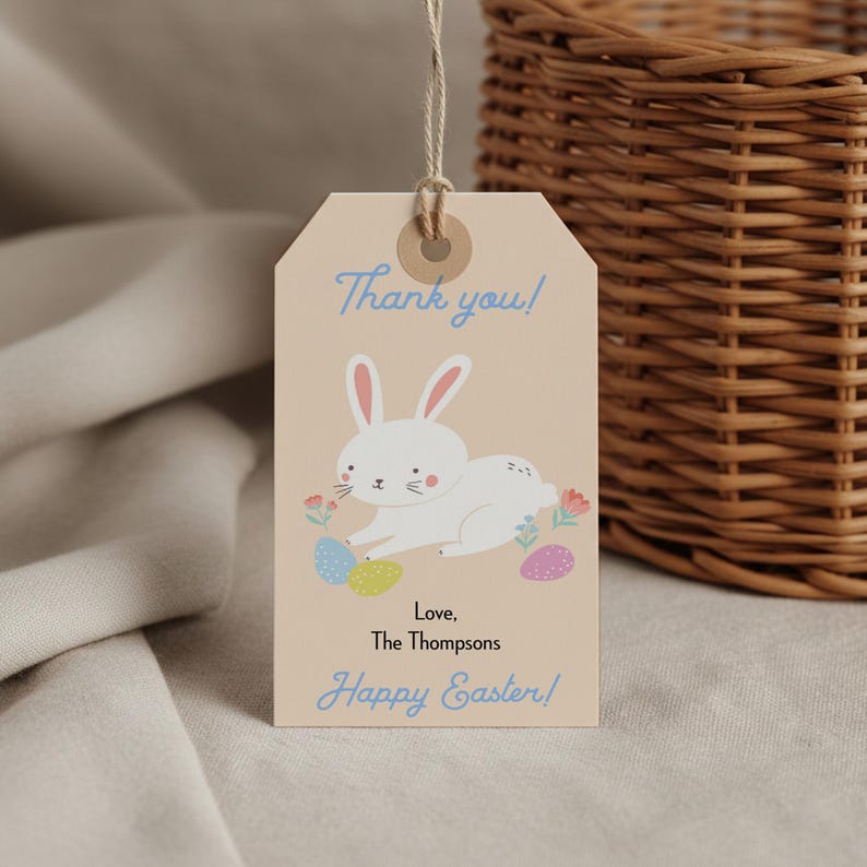 Easter Gift Tag Template, Editable Spring Favor Tags, Personalized ...