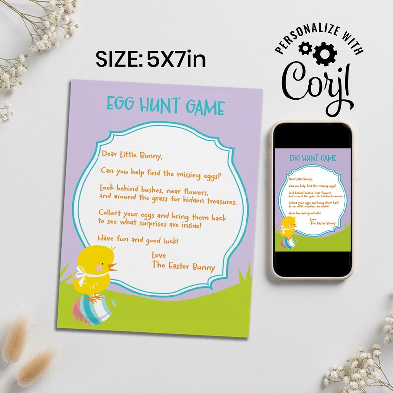 Easter Egg Hunt Game Template, Printable Easter Scavenger Hunt for Kids ...