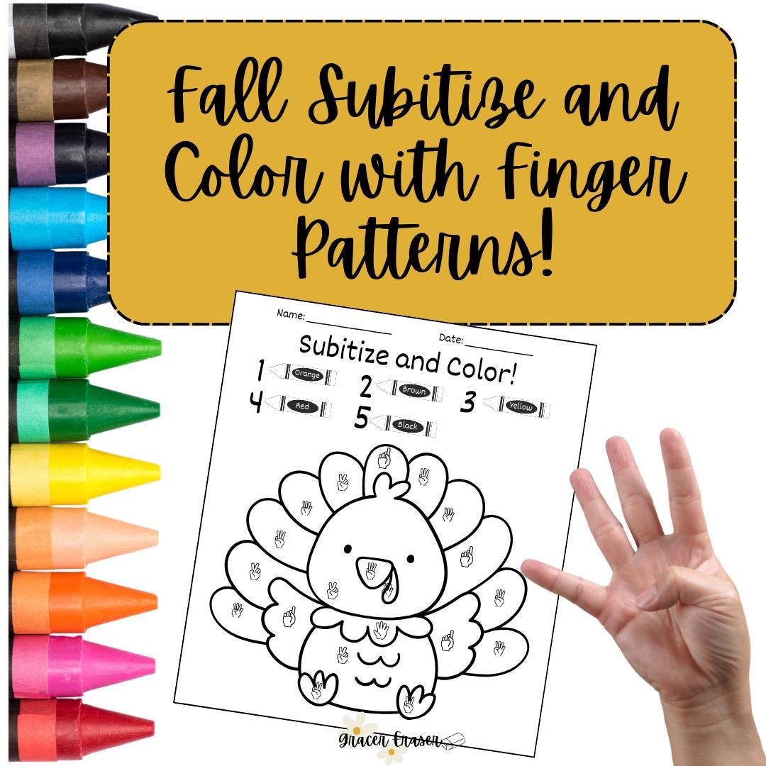 Fall Coloring Worksheet, Color by Number, Pre-k and Kindergarten ...