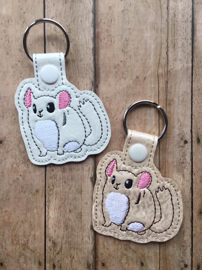 Chinchilla Keychain, Key Fob, Assorted Colors, Zipper Pull - Etsy